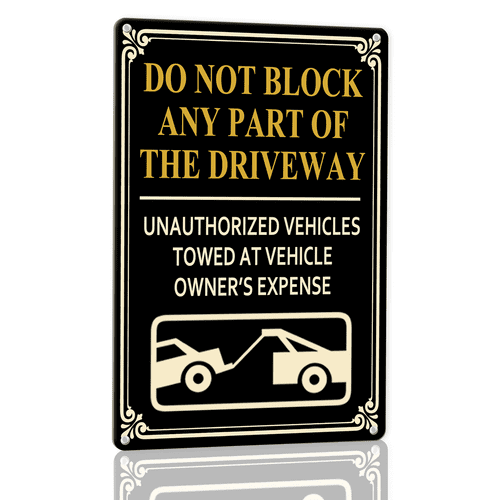 Lucidhisun Do Not Block Any Part of The Driveway Aluminium Sign 12×16in ...