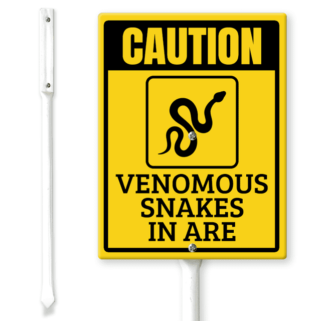 Lucidhisun Caution Venomous Snakes In Area Yard Sign with Stakes 7in×8 ...