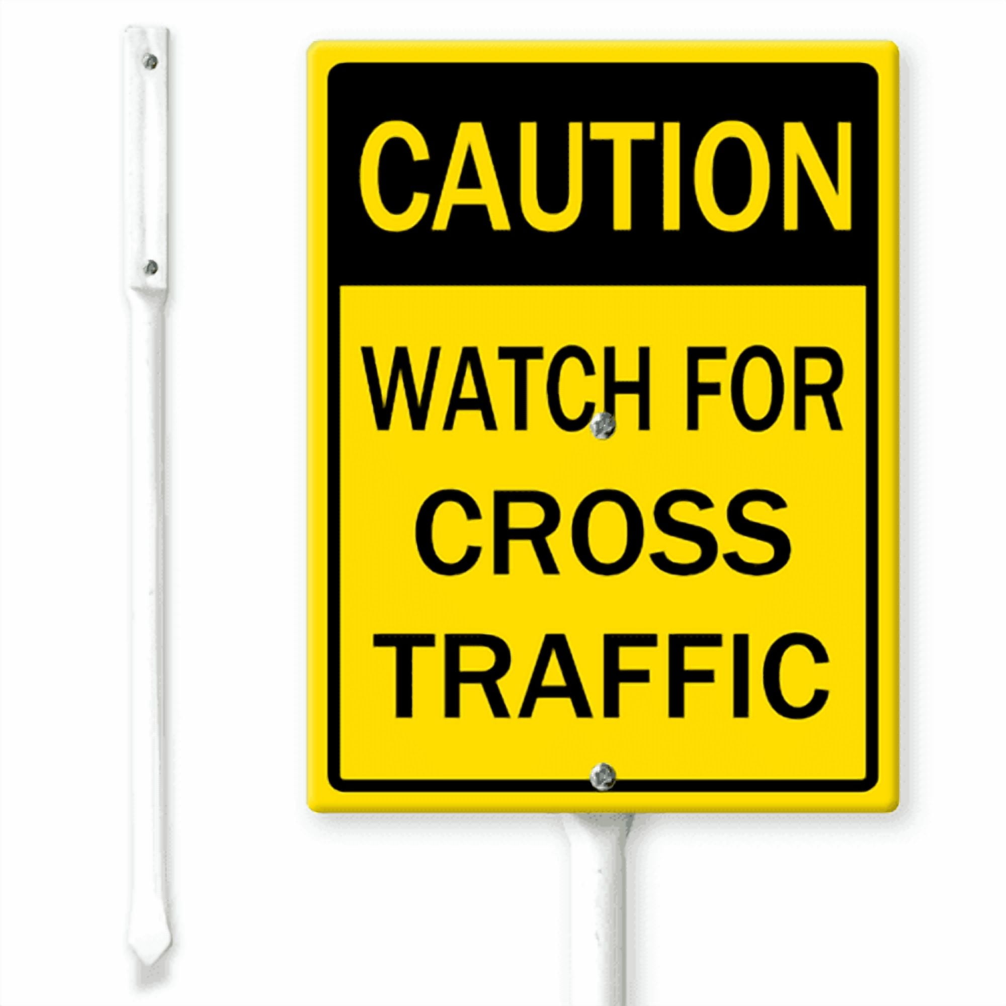 Lucidhisun Caution Watch For Cross Yard Sign with Stakes 8×12in, Sturdy ...