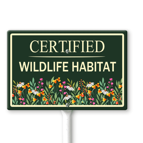 Lucidhisun Certified Wildlife Habitat Yard Sign with Stakes 12×8inch ...