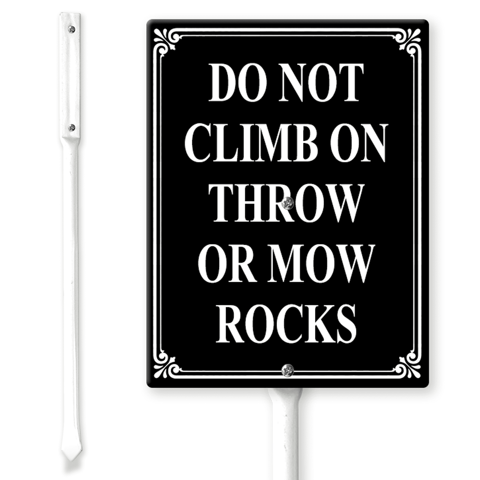 Lucidhisun Do Not Climb on Throw Or Move Rocks Yard Sign with Stakes 7× ...