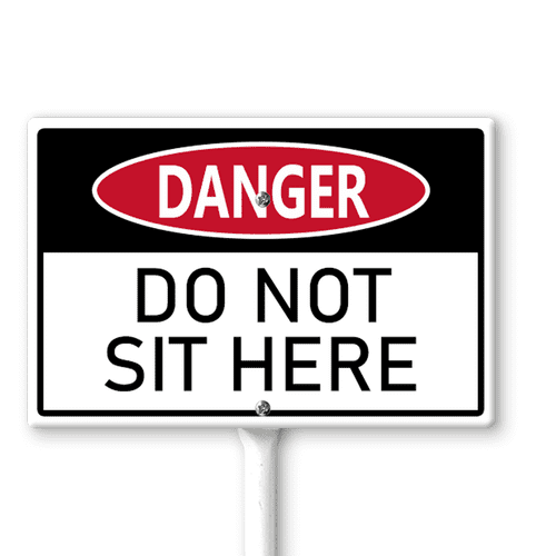 Lucidhisun Danger Do Not Sit Here Yard Sign with Stakes 12in×8in ...