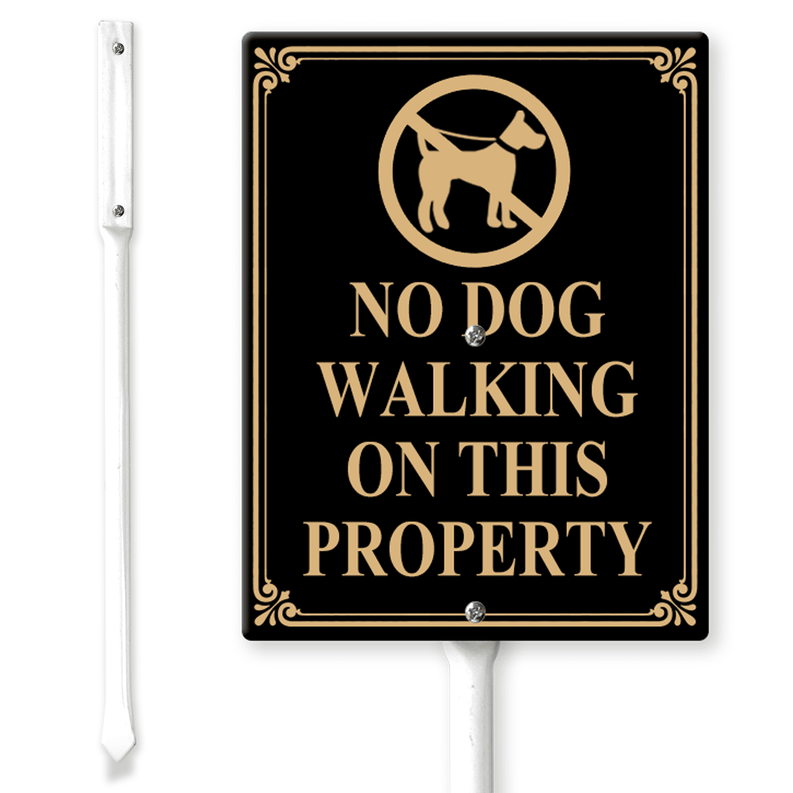 Lucidhisun No Dog Walking On This Property Yard Sign with Stakes 8in× ...
