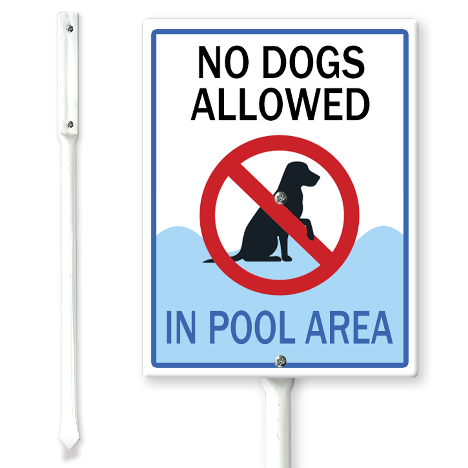 Lucidhisun No Dogs Allowed in Pool Area Yard Sign with Stakes 4.6in×6in ...