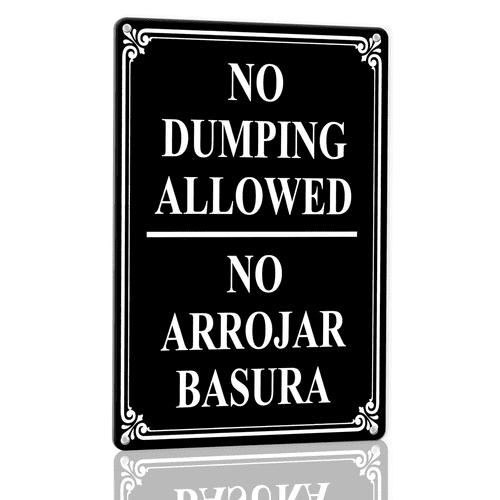 Lucidhisun No Dumping No Arrojar Basura Aluminium Sign 5x8in, Sturdy ...