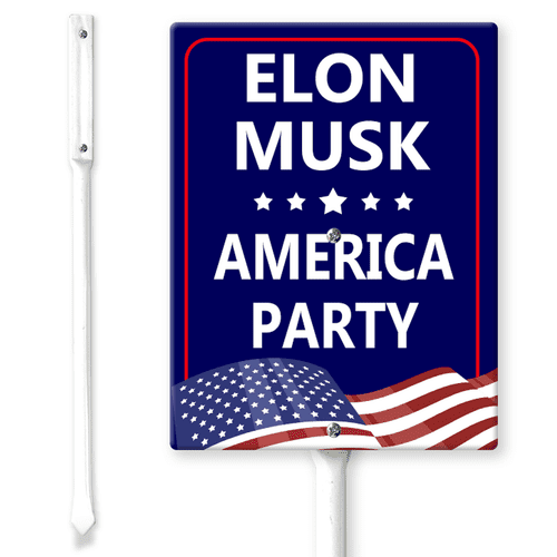 Lucidhisun Elon Musk America Party Yard Sign with Stakes 7×8.8in ...