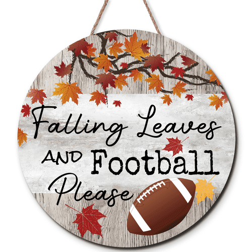 Lucidhisun Falling Leaves And Football Please Sign for Front Door ...