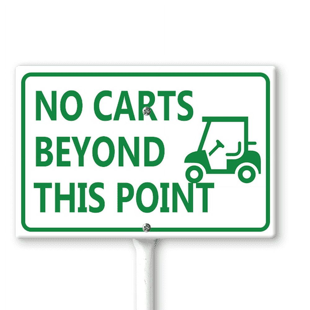 Lucidhisun NO Golf Carts Beyond This Point Yard Sign with Stakes 12in× ...