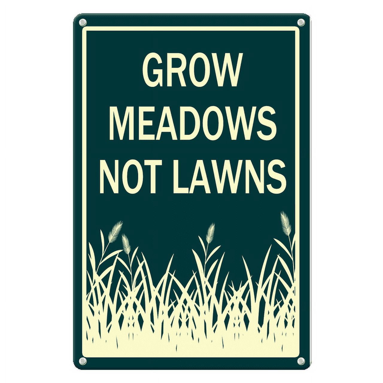 Lucidhisun Grow Meadows Not Lawns Aluminium Signs 8in×12in, Sturdy ...