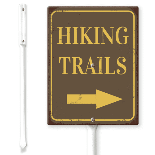 Lucidhisun Hiking Trails Vertical Yard Sign with Stakes 7×8.8in, Sturdy ...