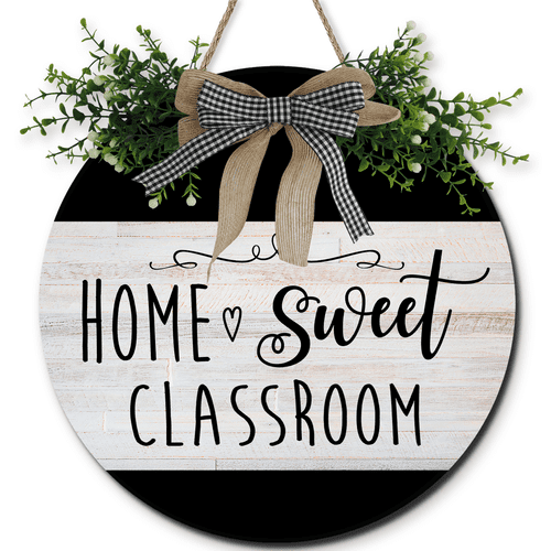 Lucidhisun Home Sweet Classroom Door Sign, Classroom Door Hanger ...