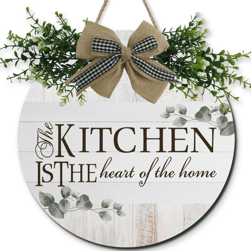 Lucidhisun The Kitchen Is The Heart of The Home Front Door Signs 11in ...