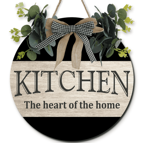 Lucidhisun Kitchen The Heart Of The Home Sign 12inch,Vintage Printed ...