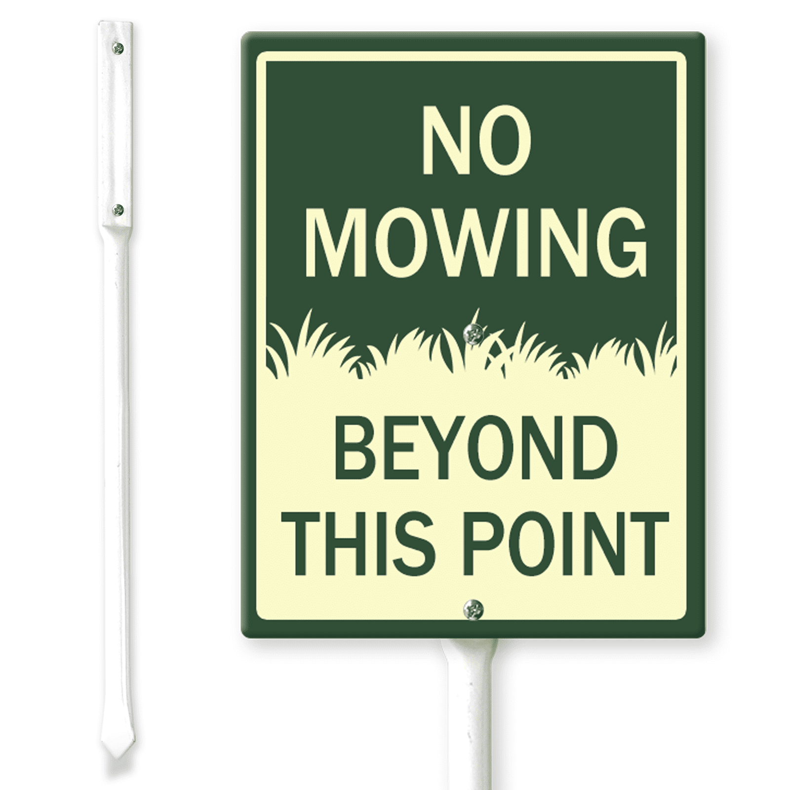 Lucidhisun No Mowing Beyond This Point Yard Sign with Stakes 7×8.8inch ...