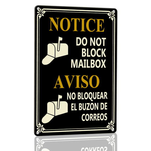 Lucidhisun Notice Do Not Block Mailbox Parking Aluminium Sign 12x16in ...