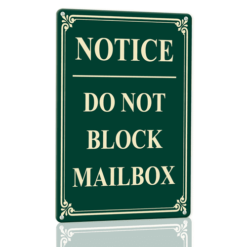 Lucidhisun Notice Do Not Block Mailbox Parking Aluminium Sign 8x12in ...