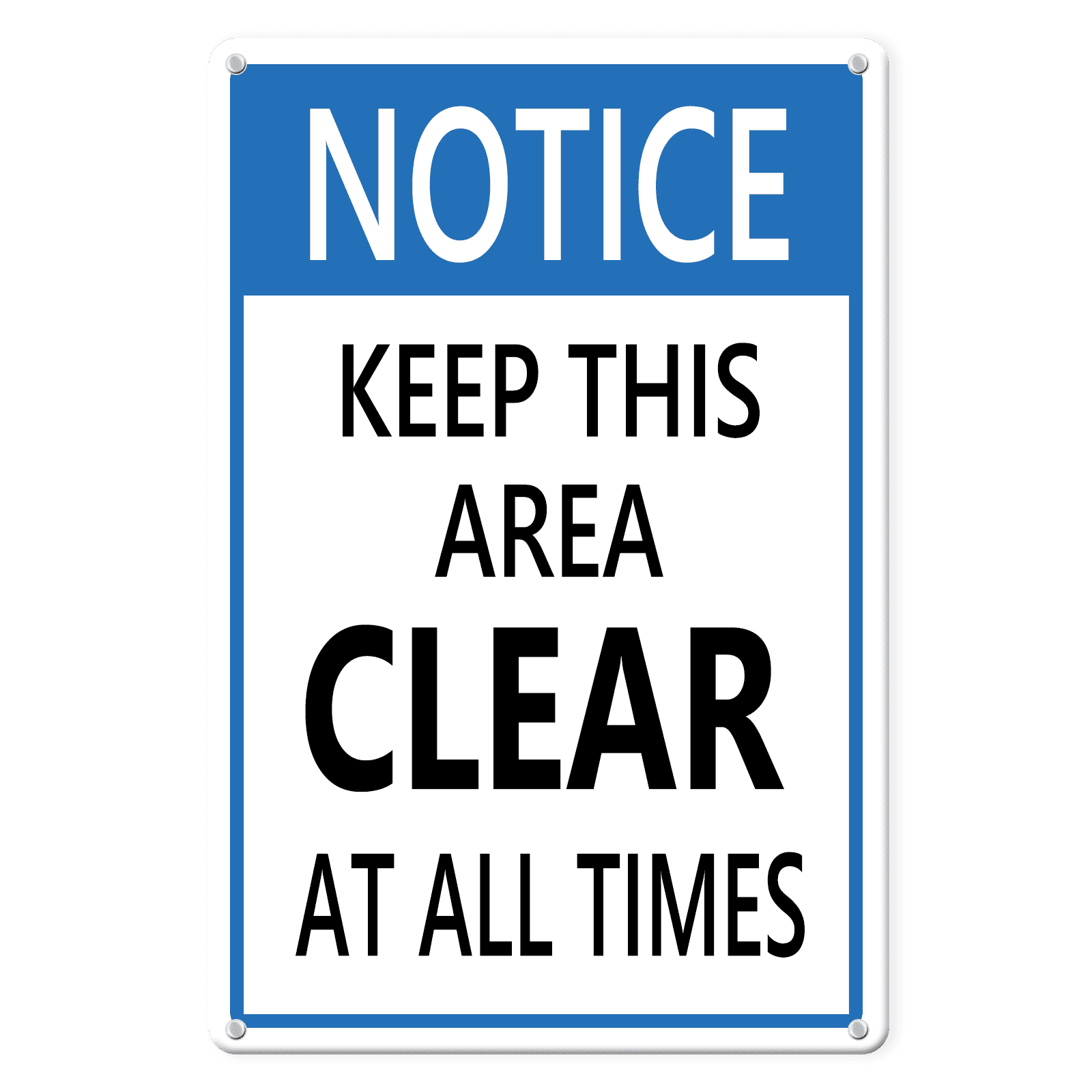 Lucidhisun Notice Keep this Area Clear At All Times Aluminium Sign 8× ...