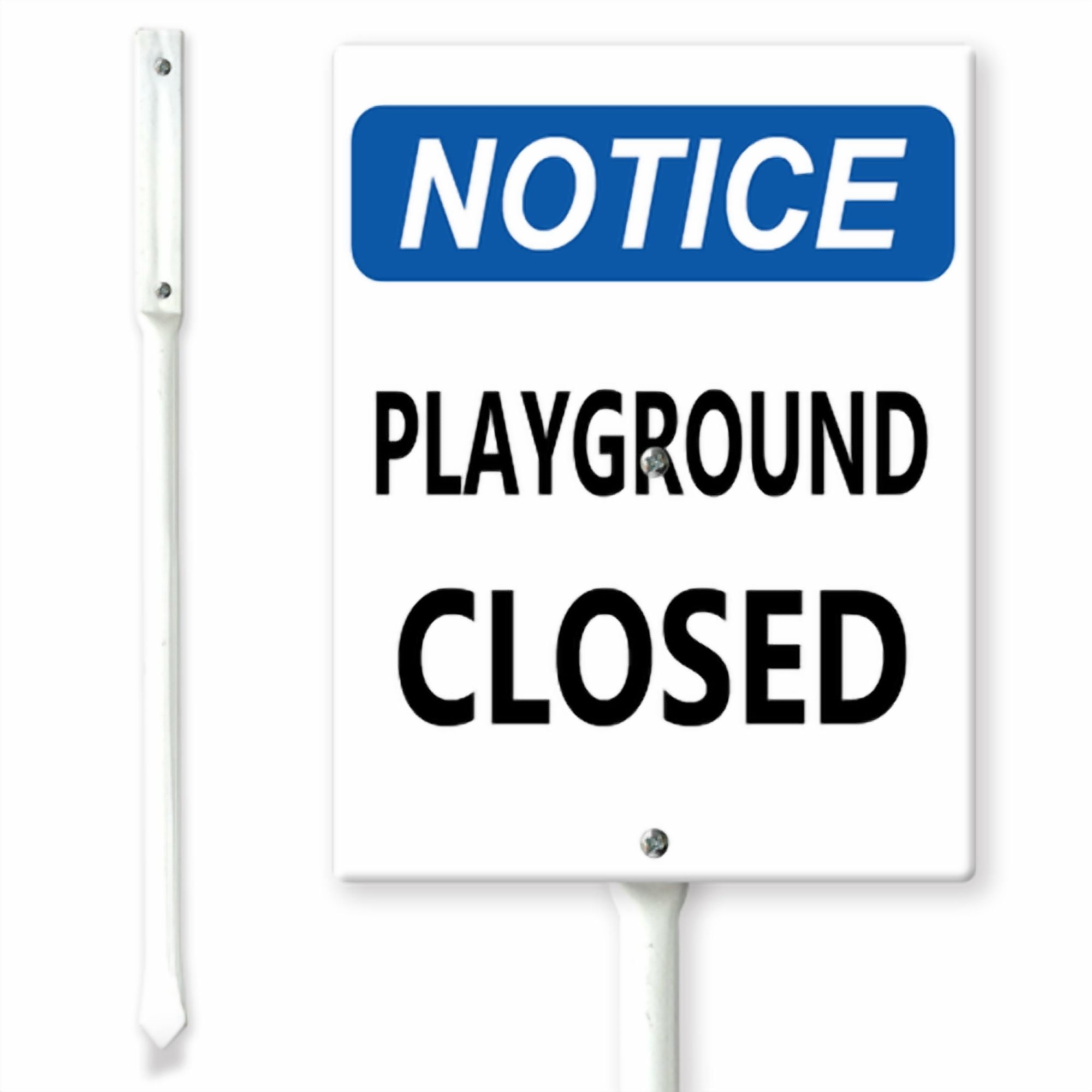 Lucidhisun Notice Playground Closed Yard Sign with Stakes 7×8.8in ...