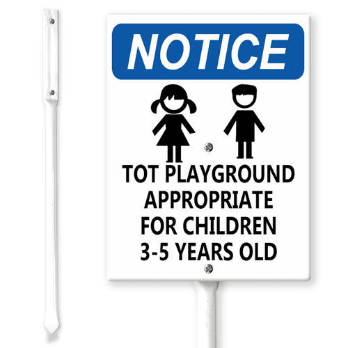 Lucidhisun Notice Tot Playground Appropriate for Yard Sign with Stakes ...