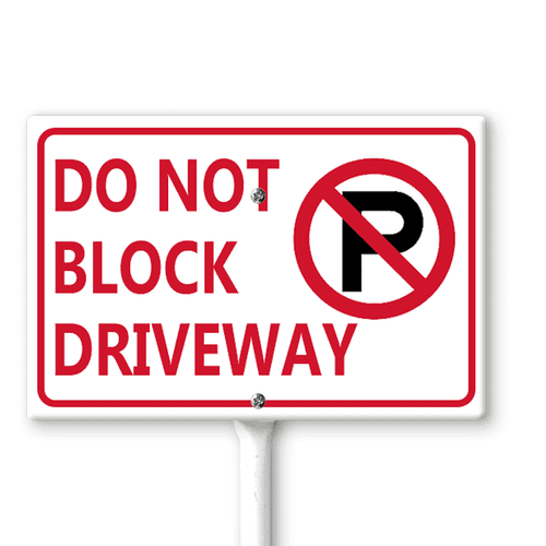 Lucidhisun No Parking Do Not Block Driveway Yard Sign with Stakes 12in× ...