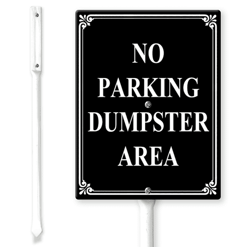 Lucidhisun No Parking Dumpster Area Yard Sign with Stakes 8×12inch ...