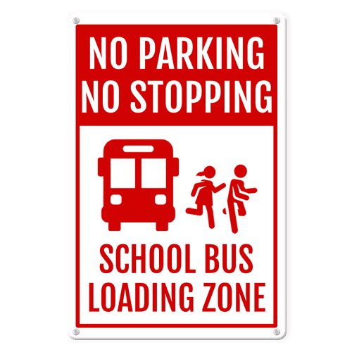 Lucidhisun No Parking School Bus Loading Zone Aluminium Sign 12×16inch ...