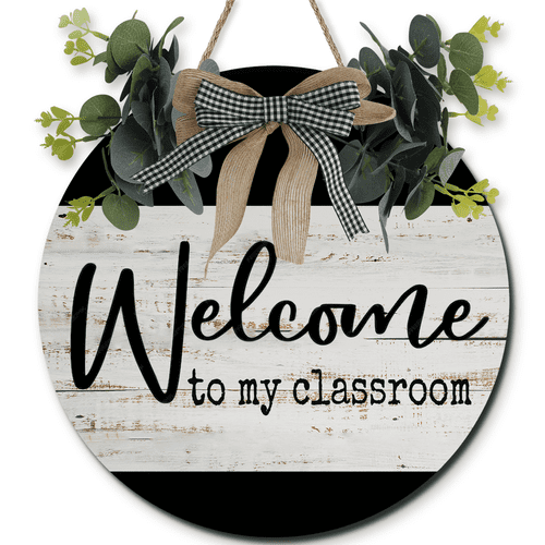 Lucidhisun Personalized Welcome To My Classroom Door Sign, Classroom ...