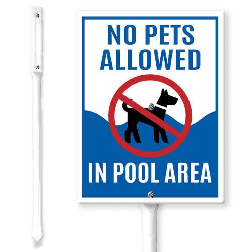 Lucidhisun No Pets Allowed in Pool Area Yard Sign with Stakes 4.6×6inch ...