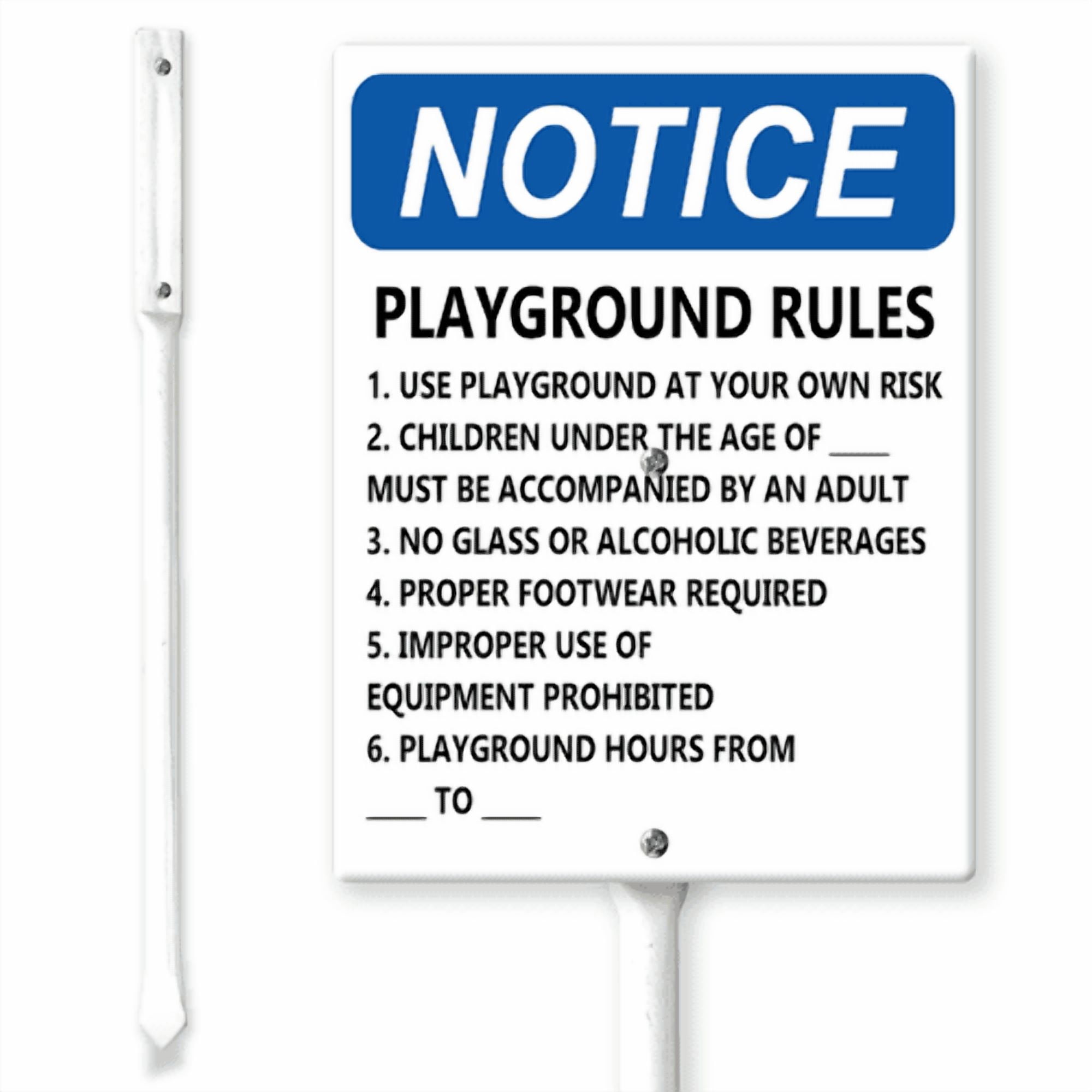 Lucidhisun Playground Rules 1. Use Playground at Your Yard Sign with ...