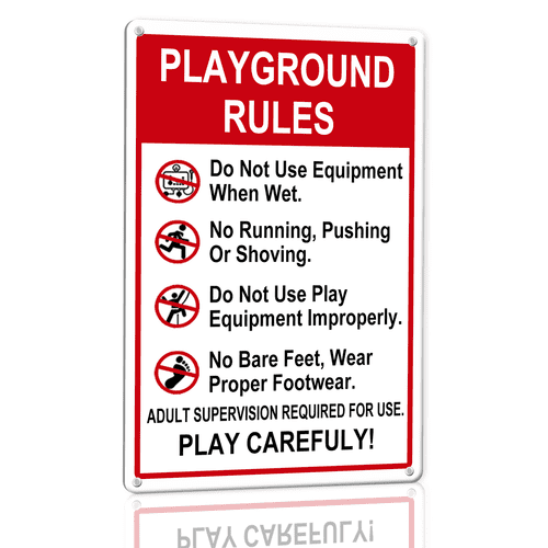 Lucidhisun Playground Rules Activity Parks and Campground Aluminum Sign ...