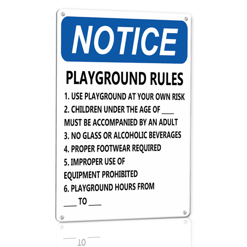Lucidhisun Playground Rules Use Playground at Your Aluminum Sign 5×8in ...