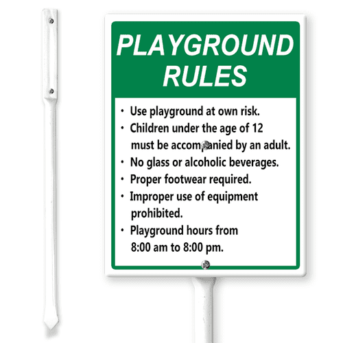 Lucidhisun Playground Rules, Use Playground at Own Risk Yard Sign with ...