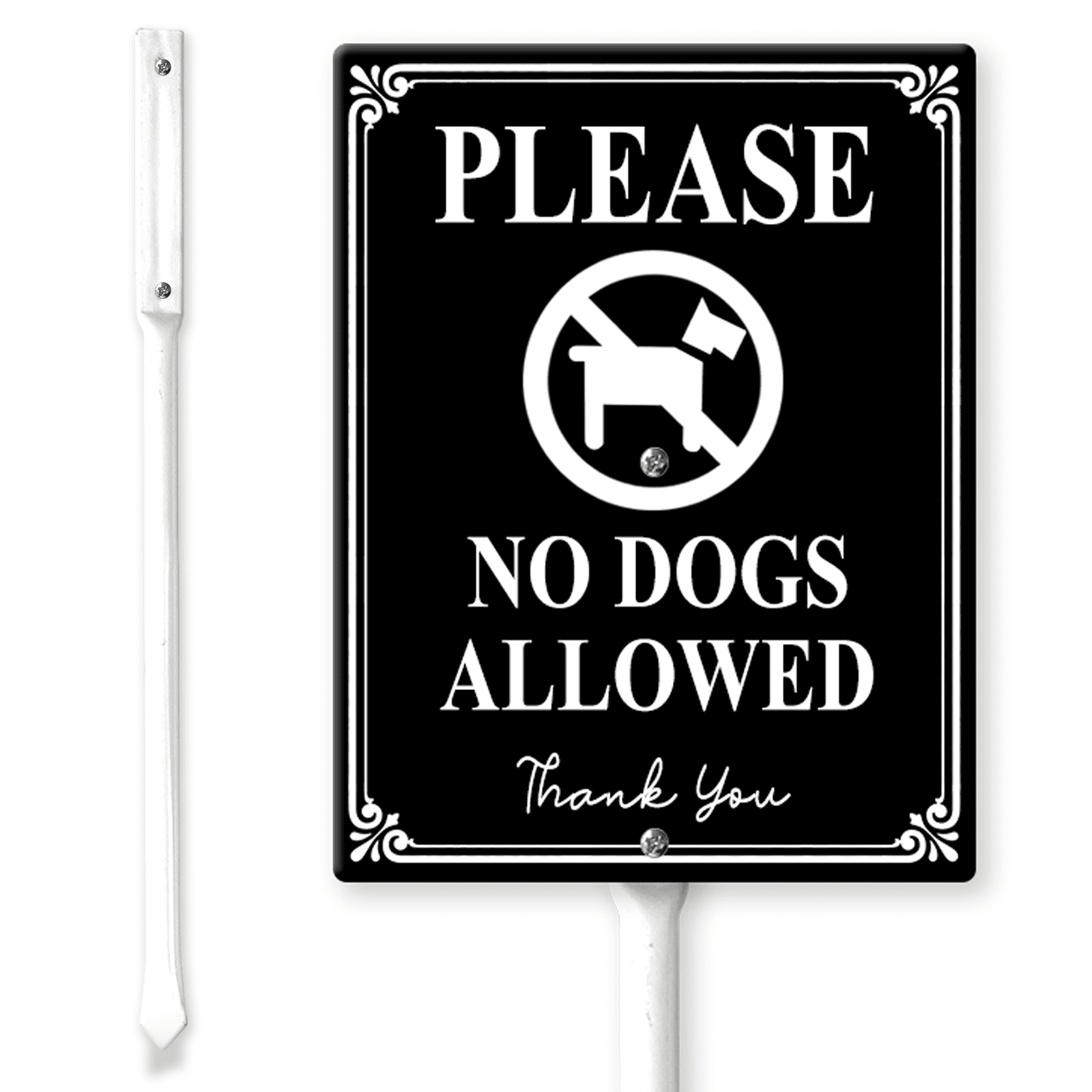 Lucidhisun Please No Dogs Allowed Yard Sign with Stakes 7in×8.8in ...