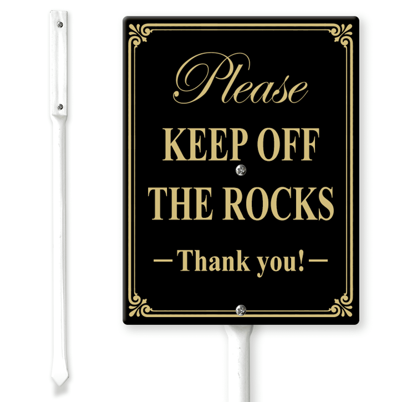 Lucidhisun Please Keep Off The Rocks Yard Sign with Stakes 7×8.8inch ...