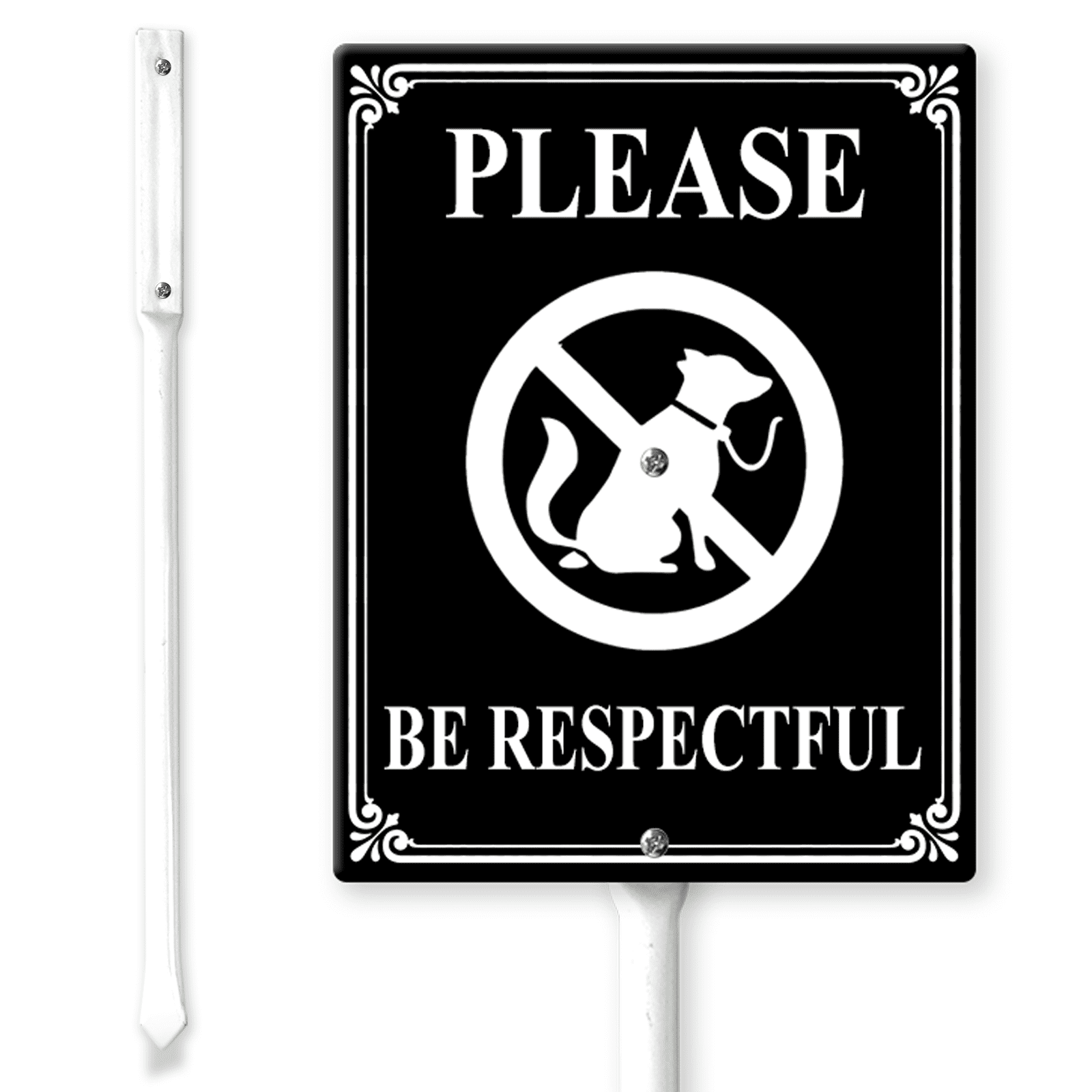 Lucidhisun Please Be Respectful Yard Sign with Stakes 4.6in×6in, Sturdy ...