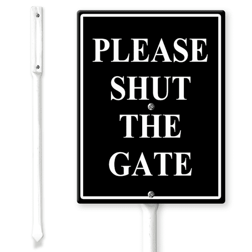 Lucidhisun Please Shut The Gate Yard Sign with Stakes 7in×8.8in, Sturdy ...