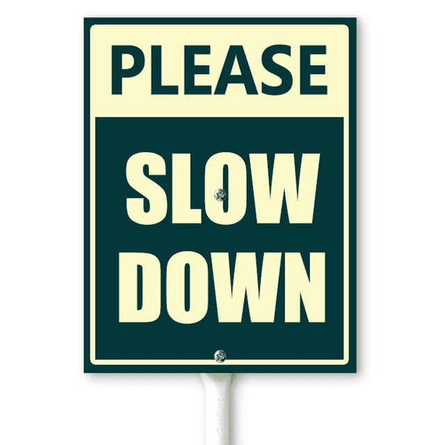 Lucidhisun Please Slow Down Yard Sign with Stakes 7in×8.8in, Sturdy ...