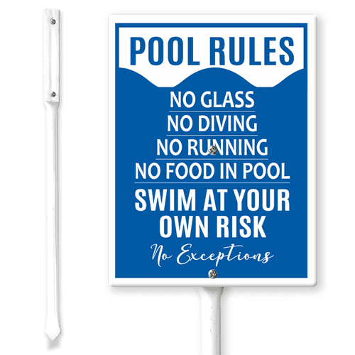 Lucidhisun Pool Rules - No Exceptions Yard Sign with Stakes 4.6×6inch ...