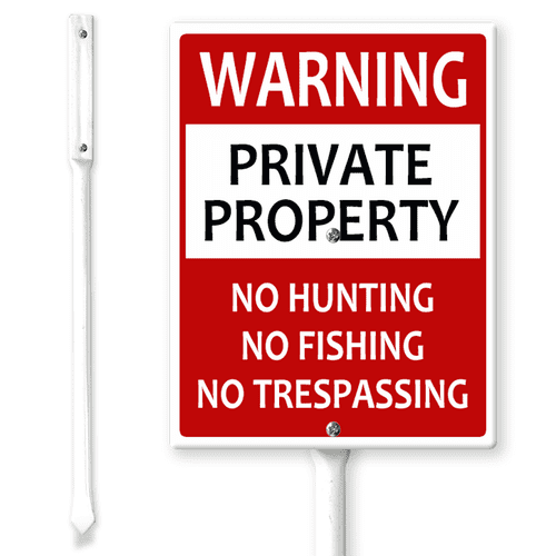 Lucidhisun Posted No Trespassing Yard Sign with Stakes 4.6in×6inch ...