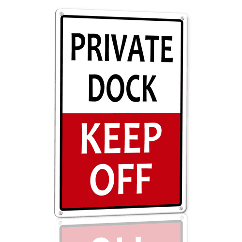 Lucidhisun Private Dock Keep Off Aluminium Sign 8x12in, Sturdy Aluminum Metal Signs Rust Free ...