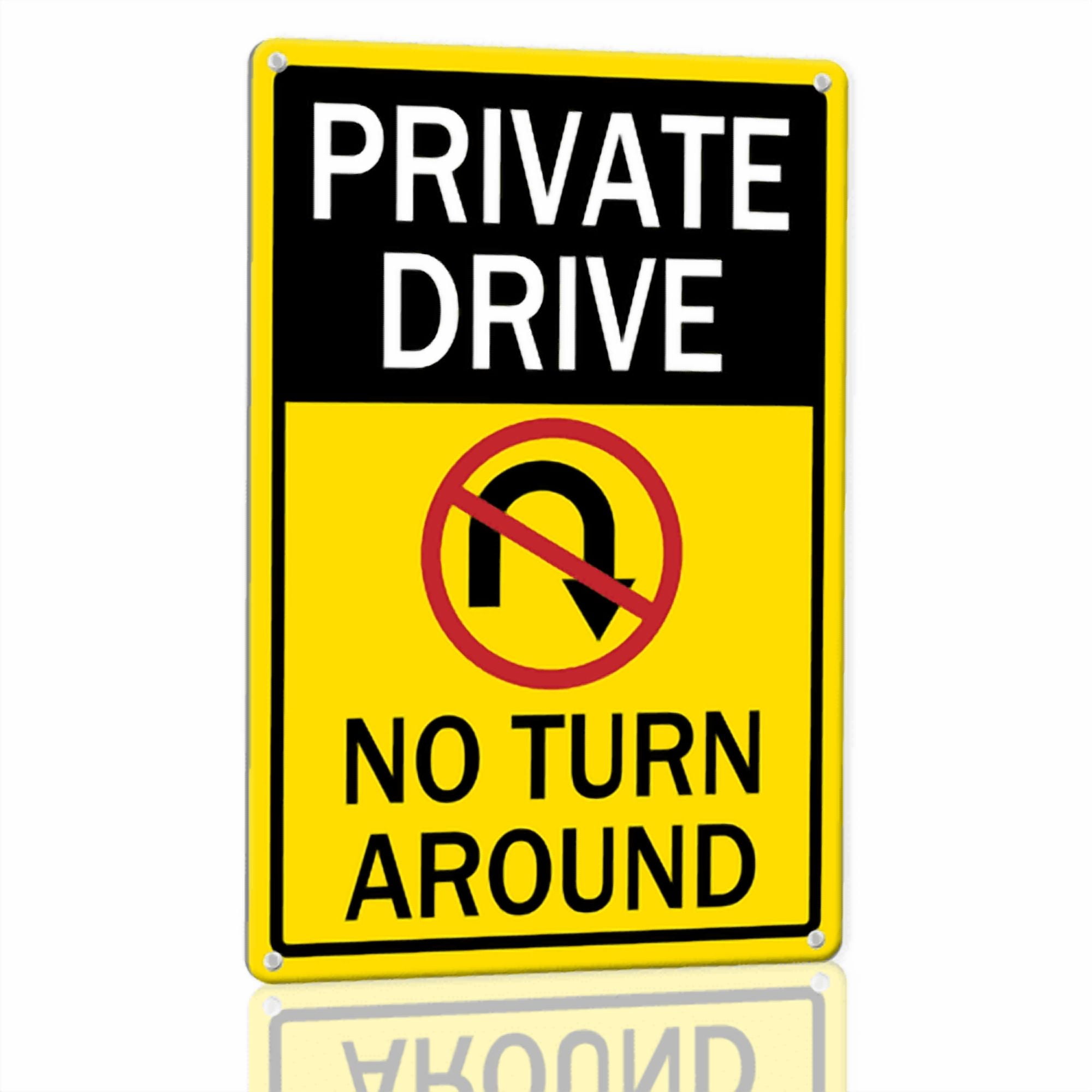 Lucidhisun Private Drive No Turn Around Aluminum Sign 8in×12in ...