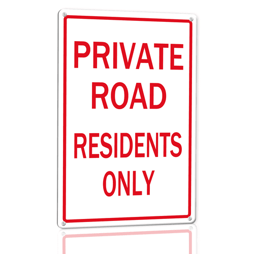 Lucidhisun Private Road Residents Only Aluminum Sign 8in×12in ...