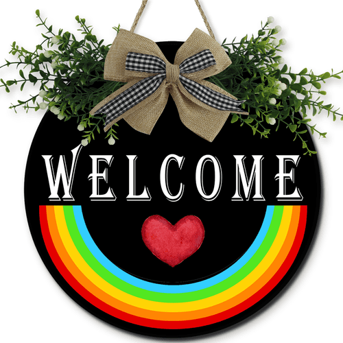 Lucidhisun Rainbow Welcome Sign for Classroom Door Decorations, Welcome ...