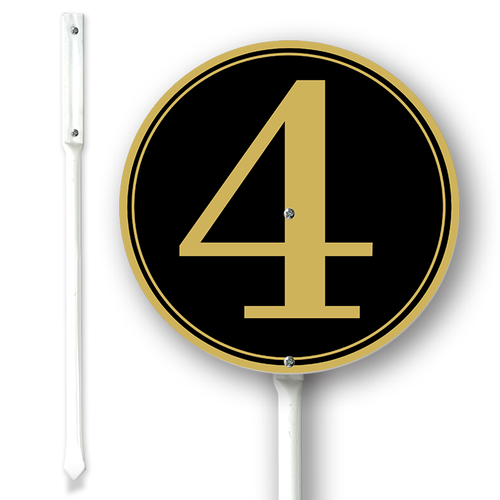 Lucidhisun Round Black Number 4 Sign, House Number Address Sign with ...