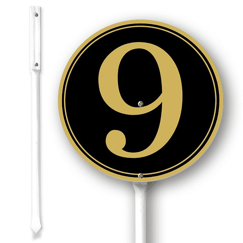 Lucidhisun Round Black Number 9 Sign, House Number Address Sign with ...