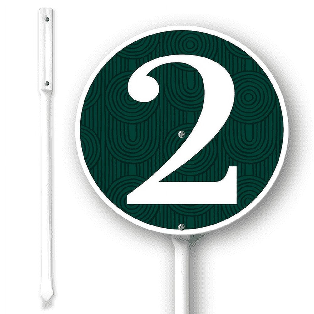 Lucidhisun Round Green Number 2 Sign, House Number Address Sign with ...