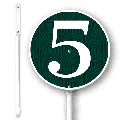 Lucidhisun Round Green Number 5 Sign, House Number Address Sign with ...
