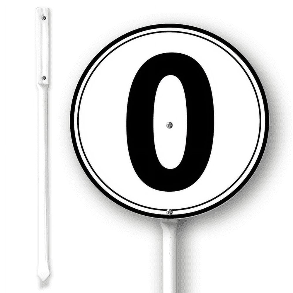 Lucidhisun Round White Number 0 Sign, House Number Address Sign with ...