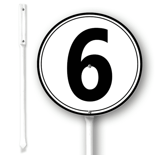 Lucidhisun Round White Number 6 Sign, House Number Address Sign with ...