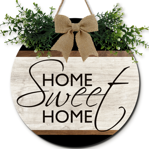 Lucidhisun Rustic Home Sweet Home Door Sign 12in, Bless Wreaths Hanging ...